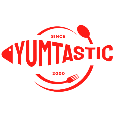 fish shape text and fork and spoon circling | Logo Template by ...