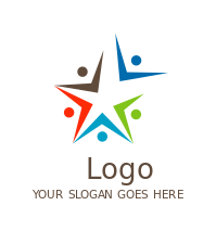 abstract figures forming star | Logo Template by LogoDesign.net