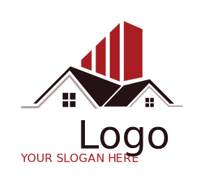 real estate logo maker abstract house and building - logodesign.net ...