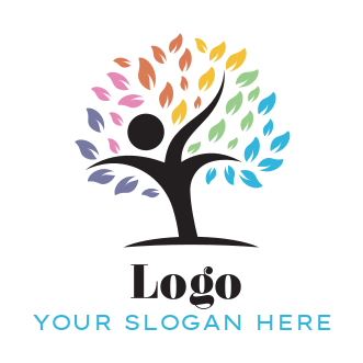 abstract person forming the tree with leaves | Logo Template by ...