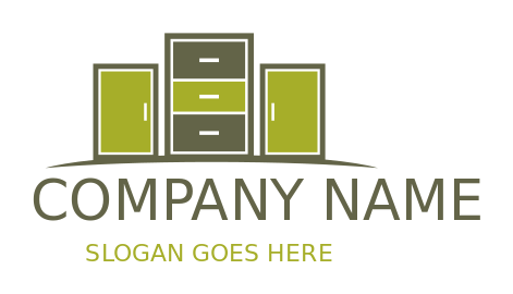 cubic cabinet with drawers | Logo Template by LogoDesign.net