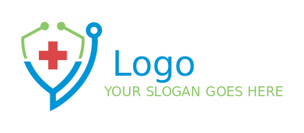 make a medical logo cross in stethoscope | Logo Template by LogoDesign.net