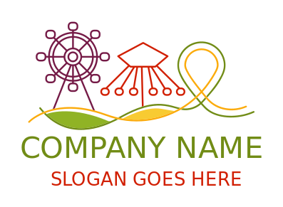 270+ Best Theme Park Logos | Amusement & Water Park Logos