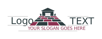 green and magenta bricks driveway with house | Logo Template by ...