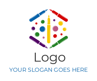 markers in shape of box with inside circles | Logo Template by ...