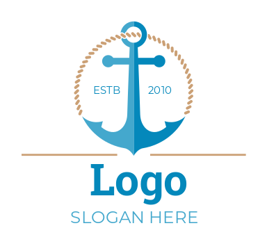rope crossing through anchor for cruise company | Logo Template by ...