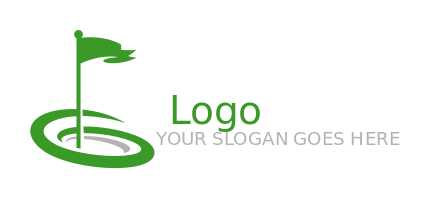 swoosh around golf pole with flag | Logo Template by LogoDesign.net