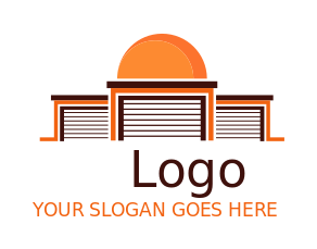 home improvement logo garage doors with sun | Logo Template by ...