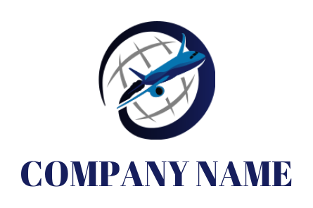 Plane with swoosh around globe | Logo Template by LogoDesign.net