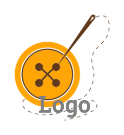 button with thread and needles | Logo Template by LogoDesign.net