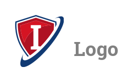 letter i inside the shield with swoosh | Logo Template by LogoDesign.net