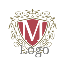 letter m inside shield with ornament | Logo Template by LogoDesign.net