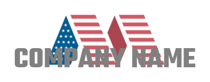 american flag in stairs | Logo Template by LogoDesign.net
