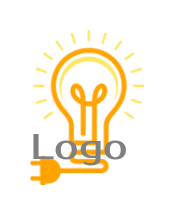 light bulb with plug | Logo Template by LogoDesign.net