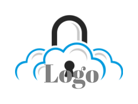lock merged with cloud security | Logo Template by LogoDesign.net