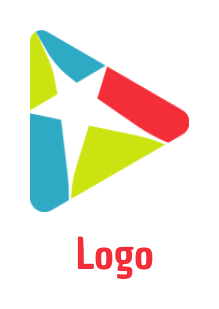 make a media logo star inside abstract play symbol | Logo Template by ...