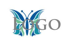 negative space faces forming butterfly wings | Logo Template by ...